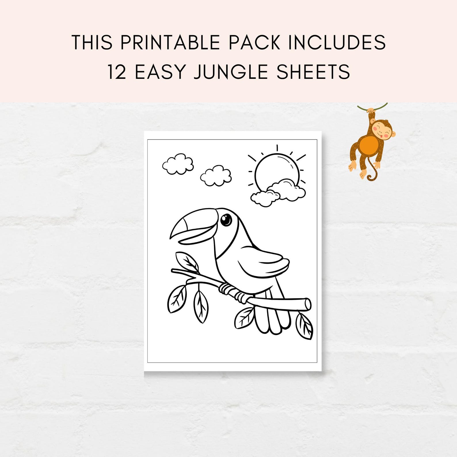 Jungle Safari Activity, Jungle Safari Coloring, Wild Animal Printable ...
