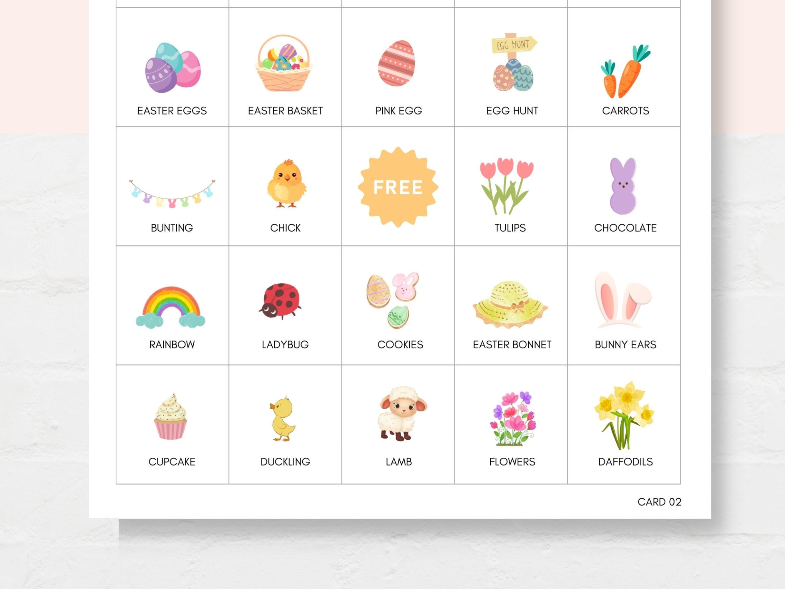 Easter Bingo, Easter Game, Easter Bingo Cards, Printable Bingo, Easter ...