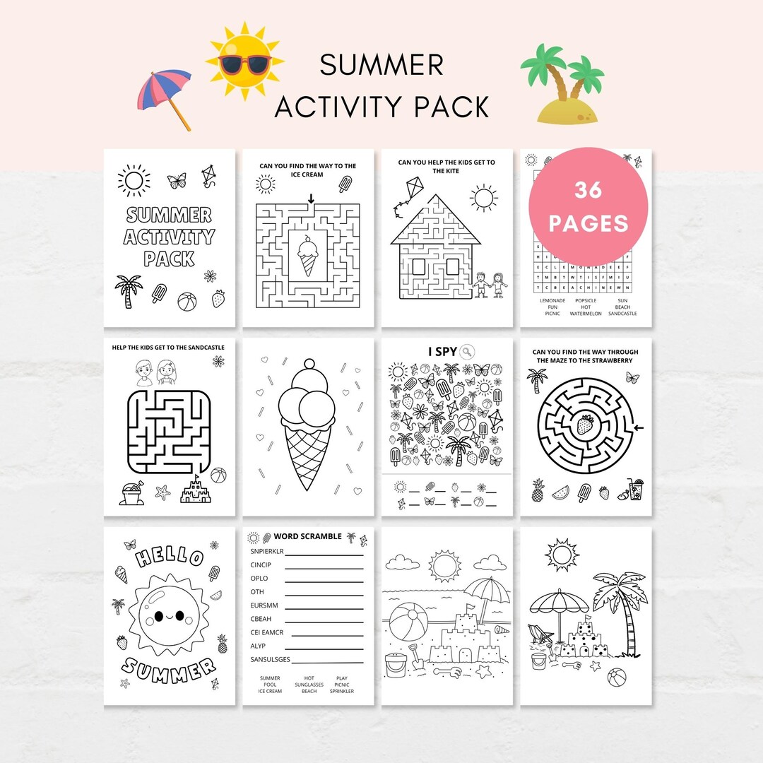 Summer Activities, Summer Printables, Summer Games, Summer Activity ...