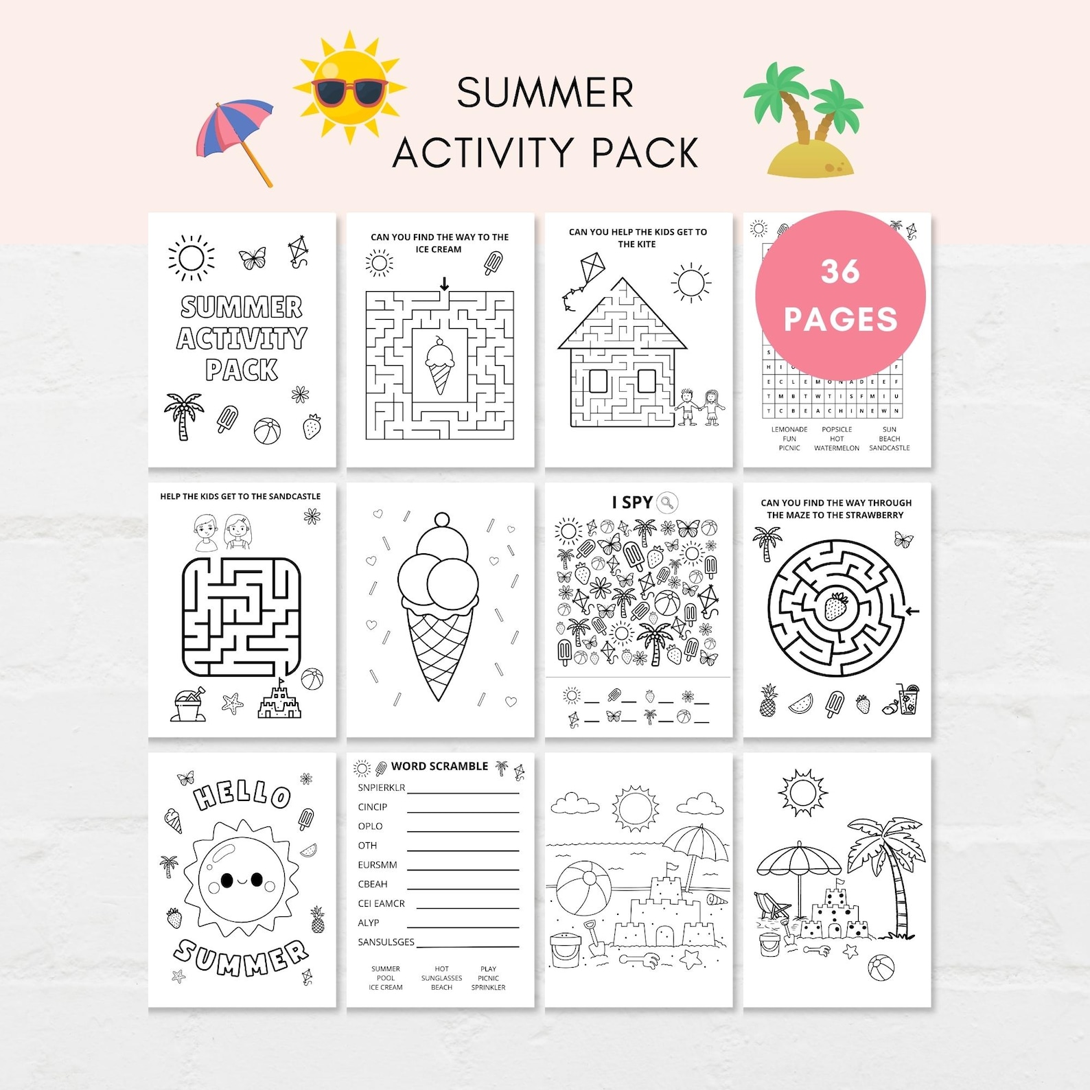 Summer Activities, Summer Printables, Summer Games, Summer Activity ...