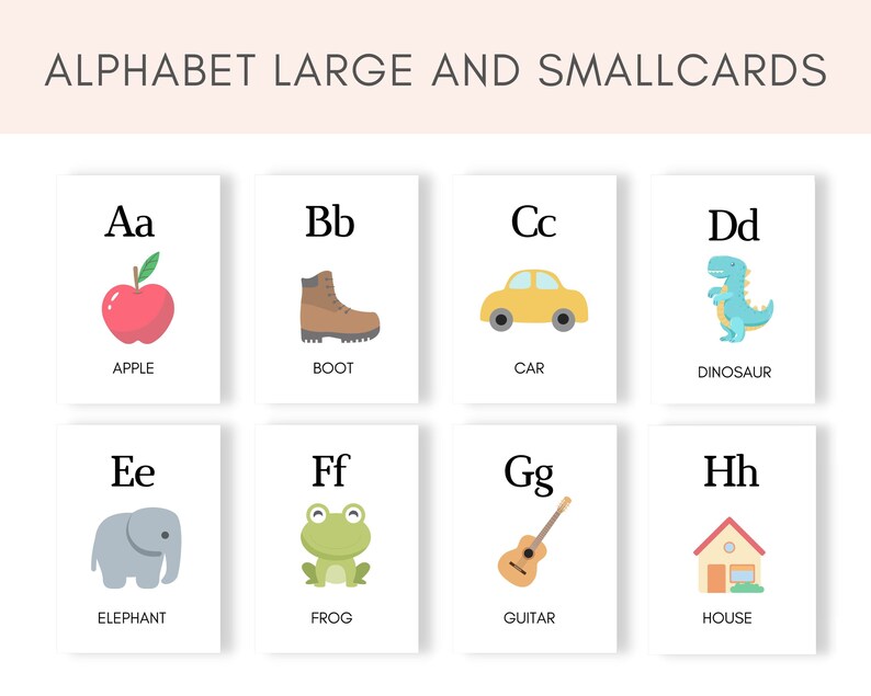 Alphabet Flashcard Printable ABC Flashcard Alphabet - Etsy
