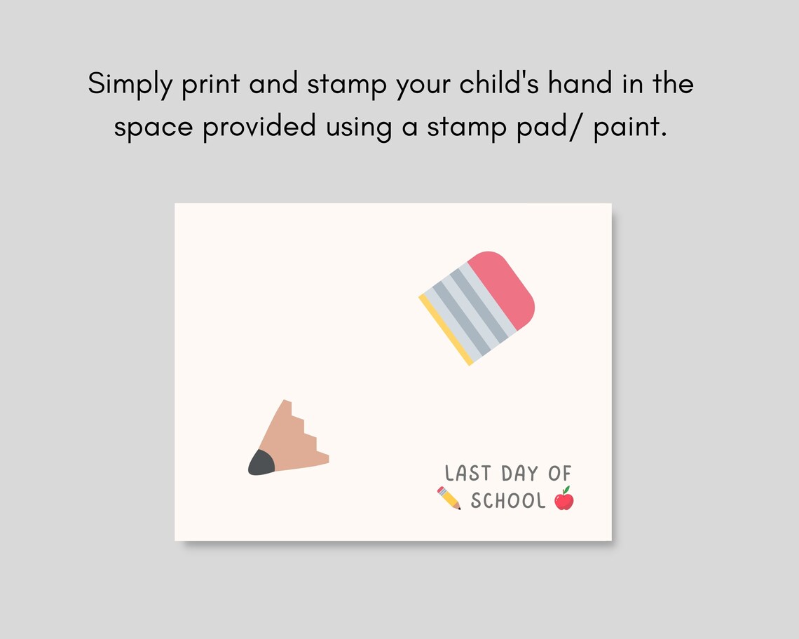 First/last Day of School Handprint, Last Day of School, Handprint Craft ...
