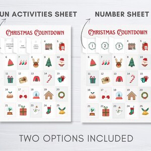 Printable Advent Calendar Christmas Countdown Advent Kids - Etsy