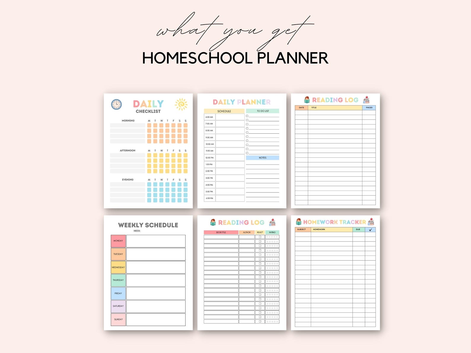 Homeschool Planner Printable, Homeschool Planner PDF, Kids Homeschool ...