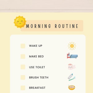 Bedtime Routine Chart, Morning Board, Editable Routine Chart, Routine ...