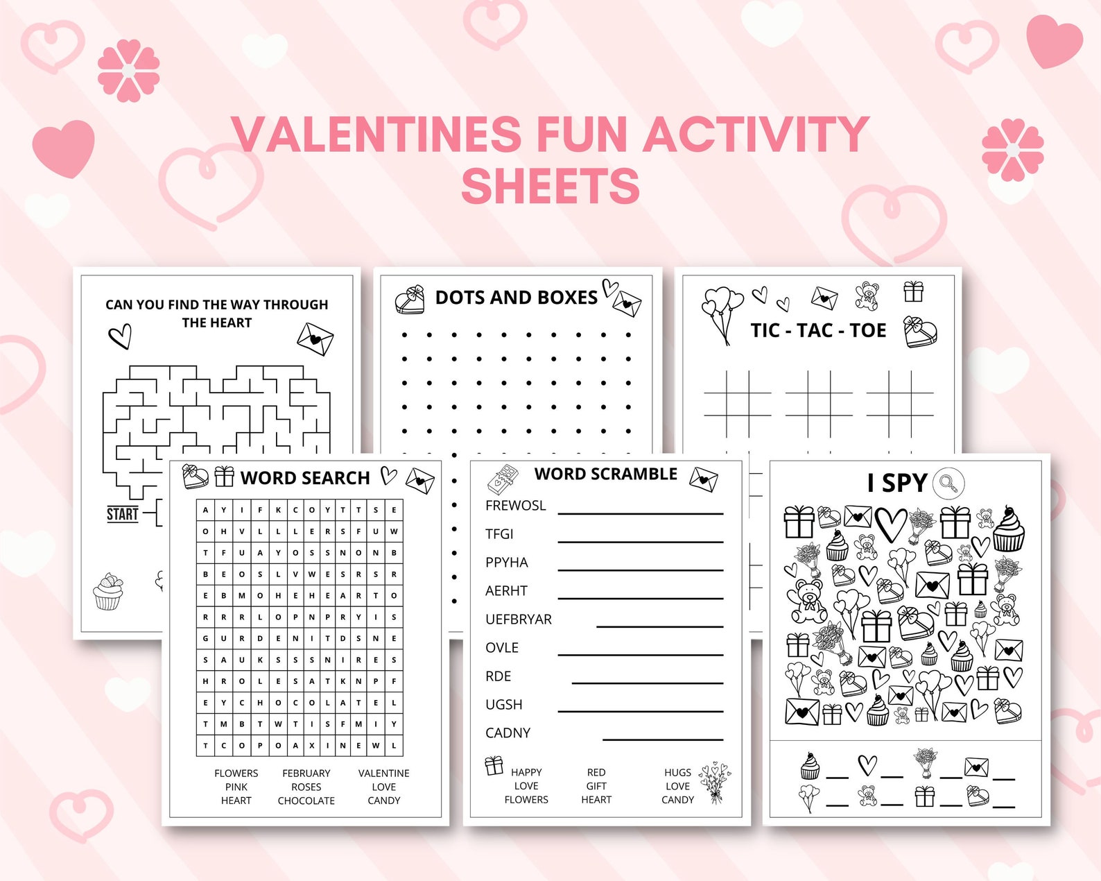 Valentines Activity Printable Valentines Party Games - Etsy
