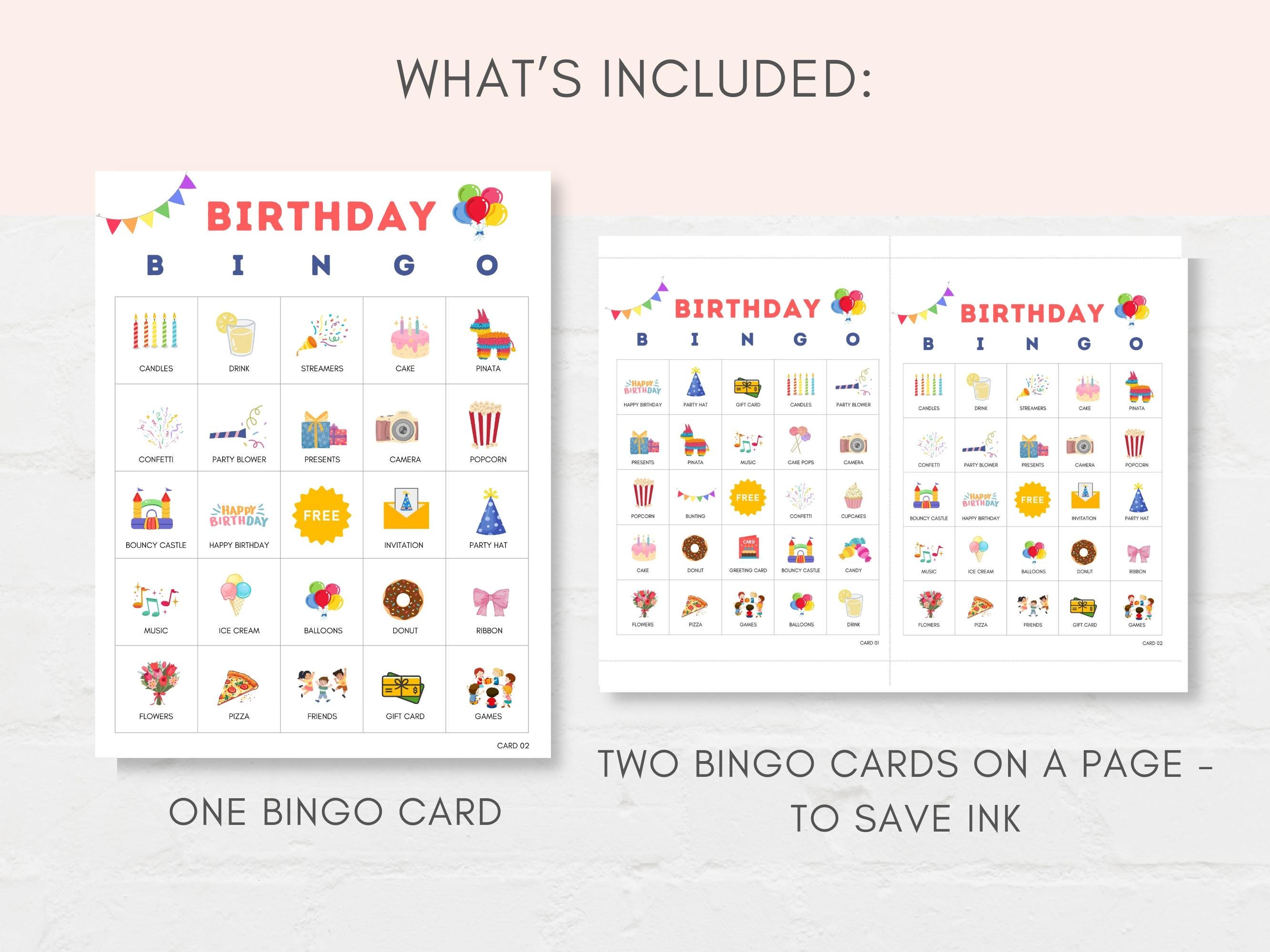 Birthday Bingo, Birthday Bingo Cards, Bingo Birthday Party, Birthday ...