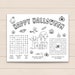 Halloween Placemat Printable, Halloween Activity Placemat, Placemat ...