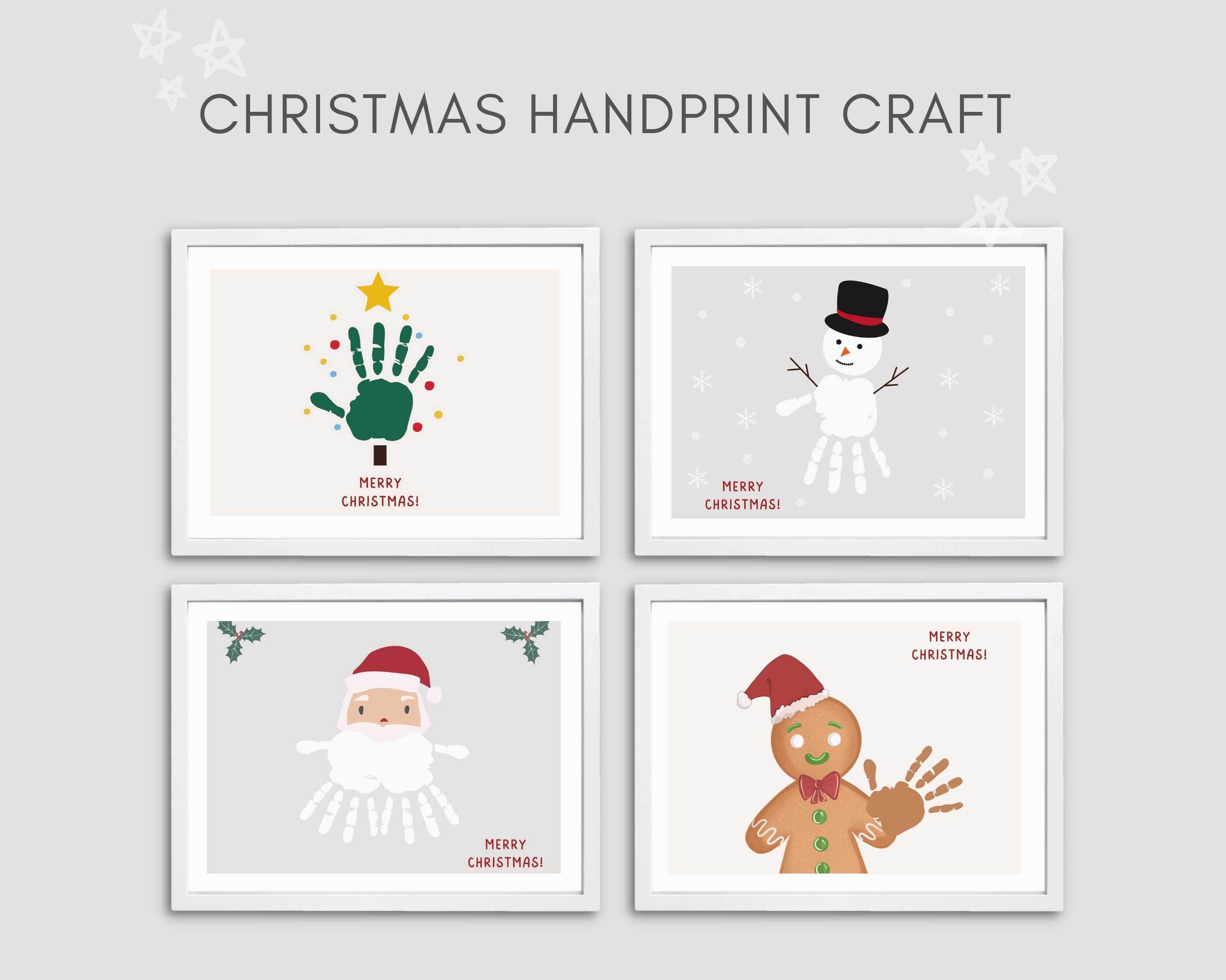 Christmas Handprint Christmas Craft Handprint Art Christmas - Etsy UK