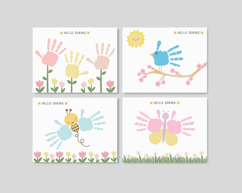 Spring Handprint Spring Handprint Craft Kids Craft Activity - Etsy
