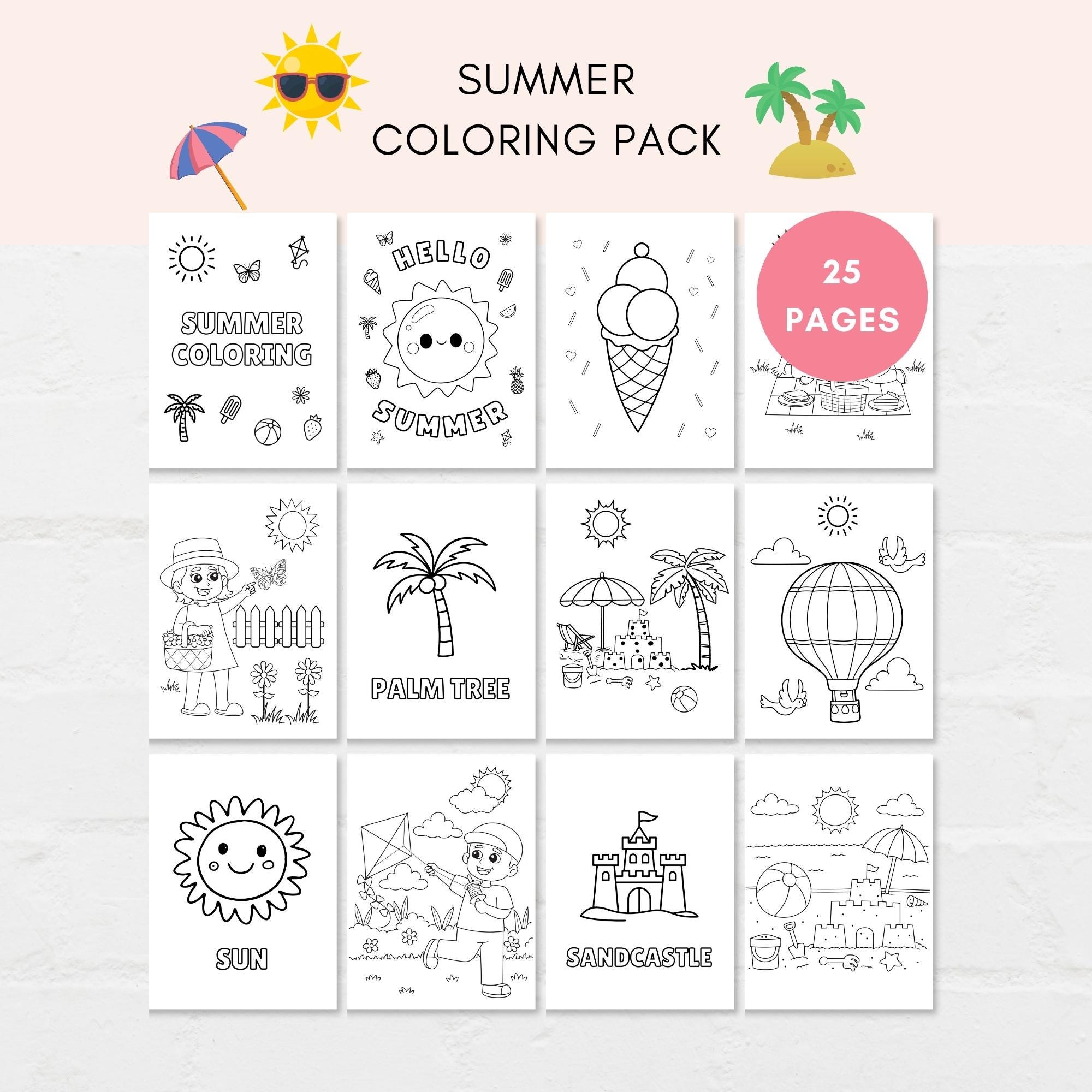 Summer Coloring Pages, Summer Coloring Book, Summer Coloring Sheets ...