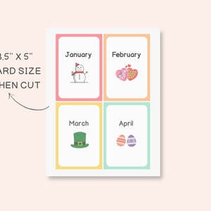 Months of the Year Flashcards, Flashcards Printable, Months Flashcards ...