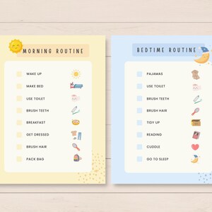 Morning Routine Chart, Editable Routine Charts, Evening Routine Chart, Daily Routine, Routine ...