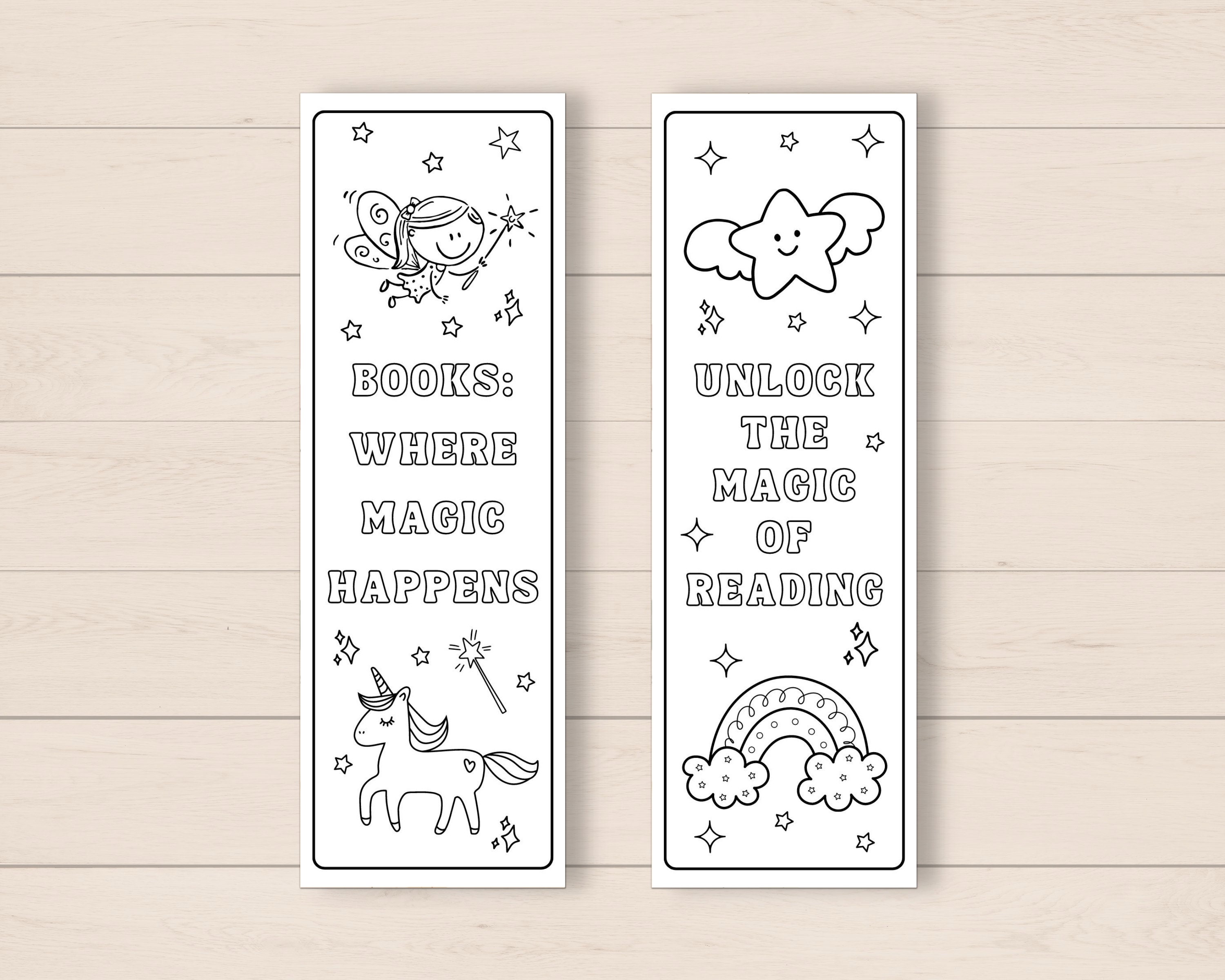 Coloring Bookmarks, Printable Bookmarks, Bookmarks for Kids, DIY ...