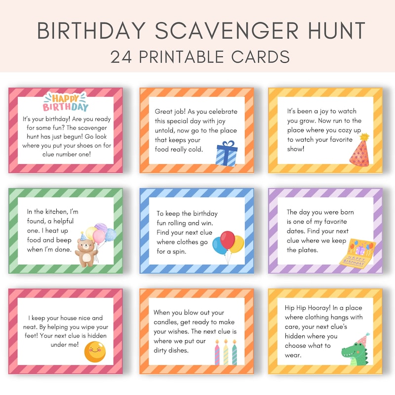Birthday Scavenger Hunt - Etsy