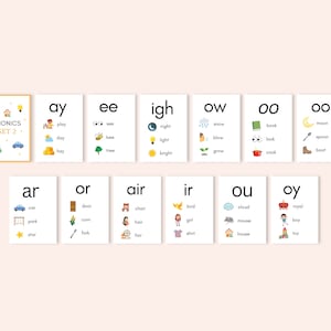 Phonics Flashcards, Set 1, Set 2, Set 3, Phonics Printable, Printable ...