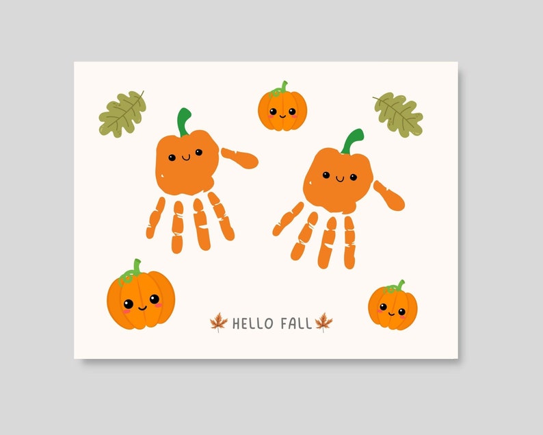 Fall Handprints Fall Handprint Craft Printable Handprint - Etsy