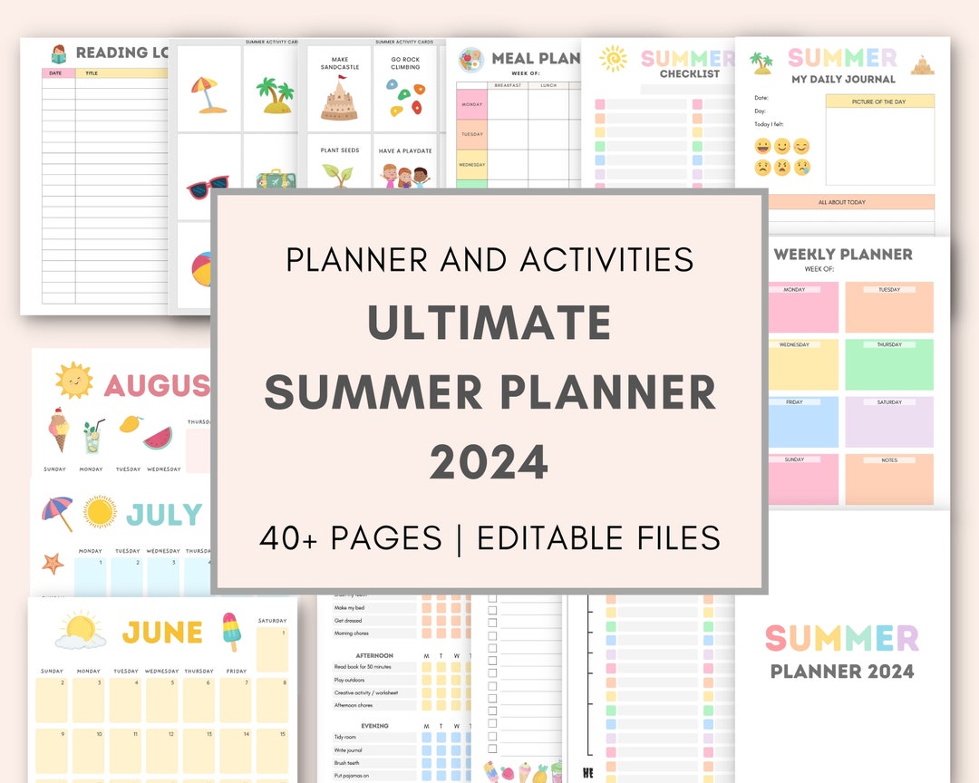 Summer Planner 2024, Summer Kids Planner, Summer Activity, Summer ...