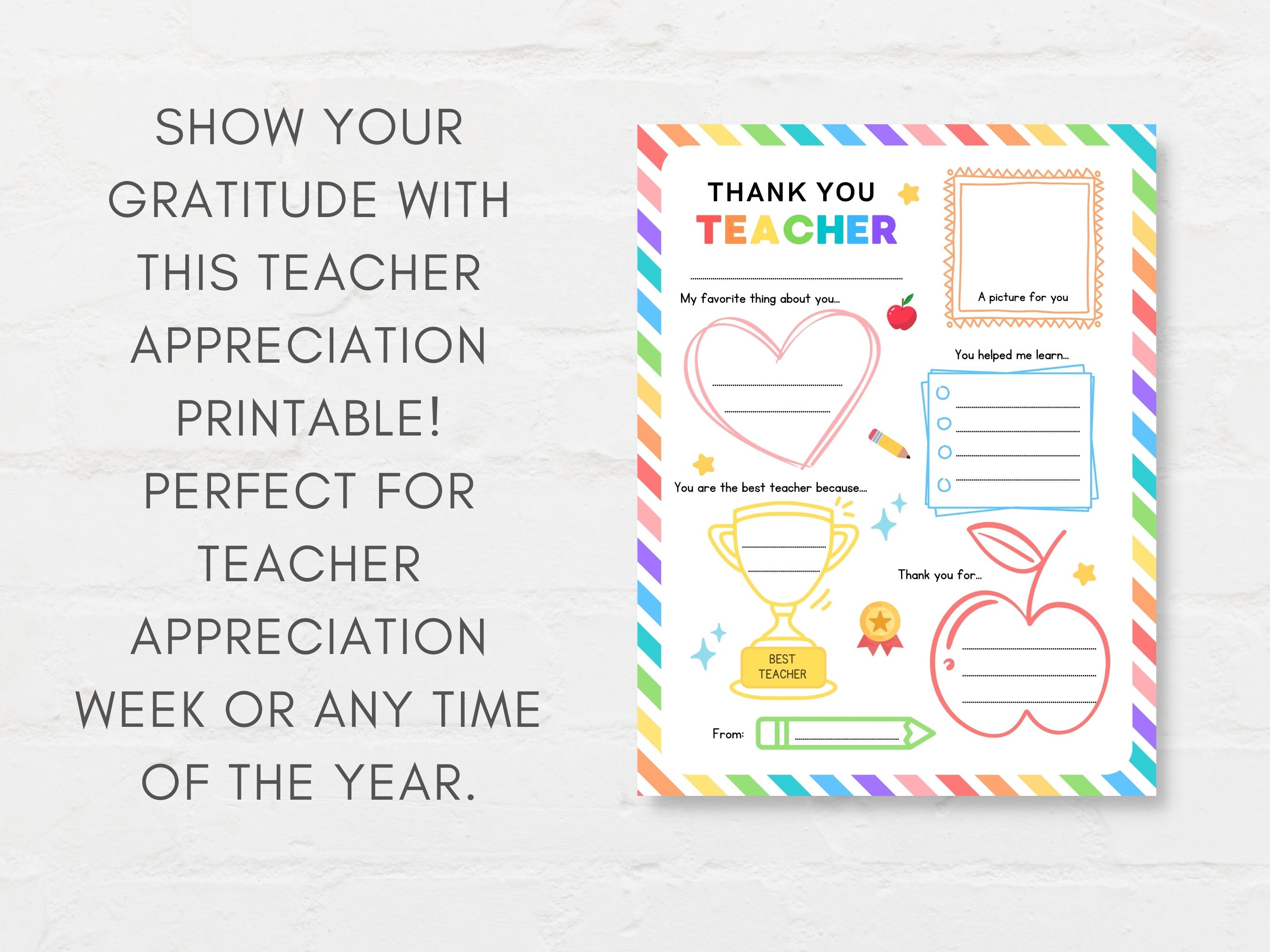 Teacher Appreciation Printable, Teacher Appreciation, Teacher Printable ...