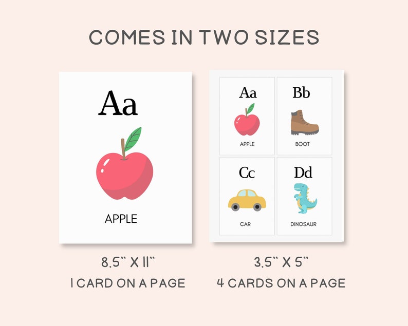 Alphabet Flashcard Printable ABC Flashcard Alphabet - Etsy