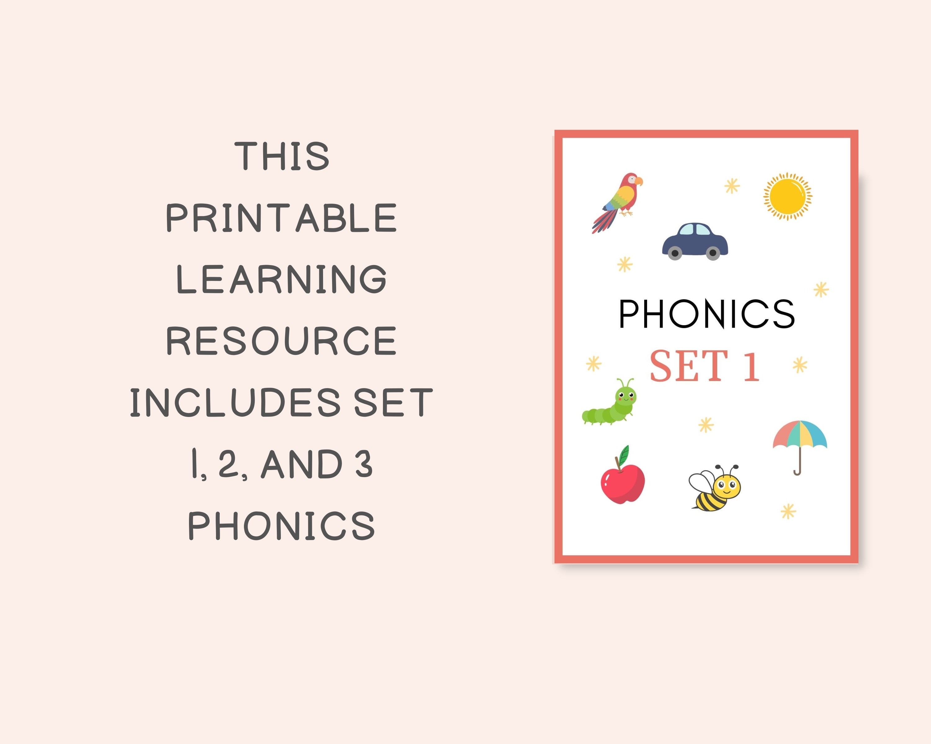 Phonics Flashcards, Set 1, Set 2, Set 3, Phonics Printable, Printable ...