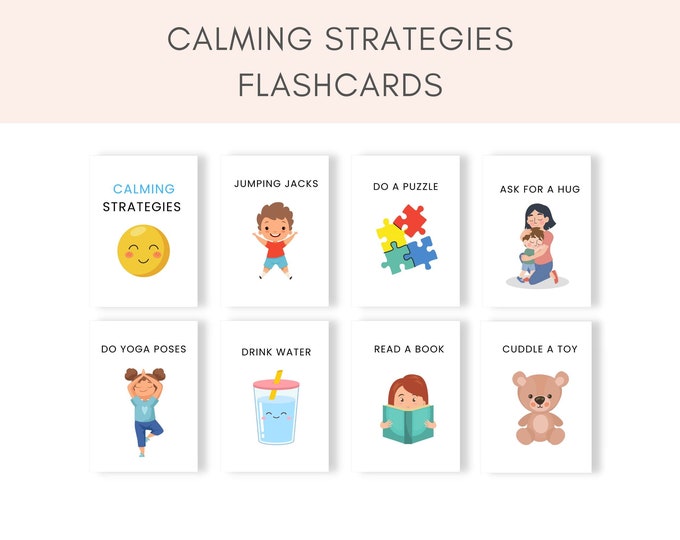 Calm Down Strategy Cards Calm Activities Tools Autism ASD Regulating ...