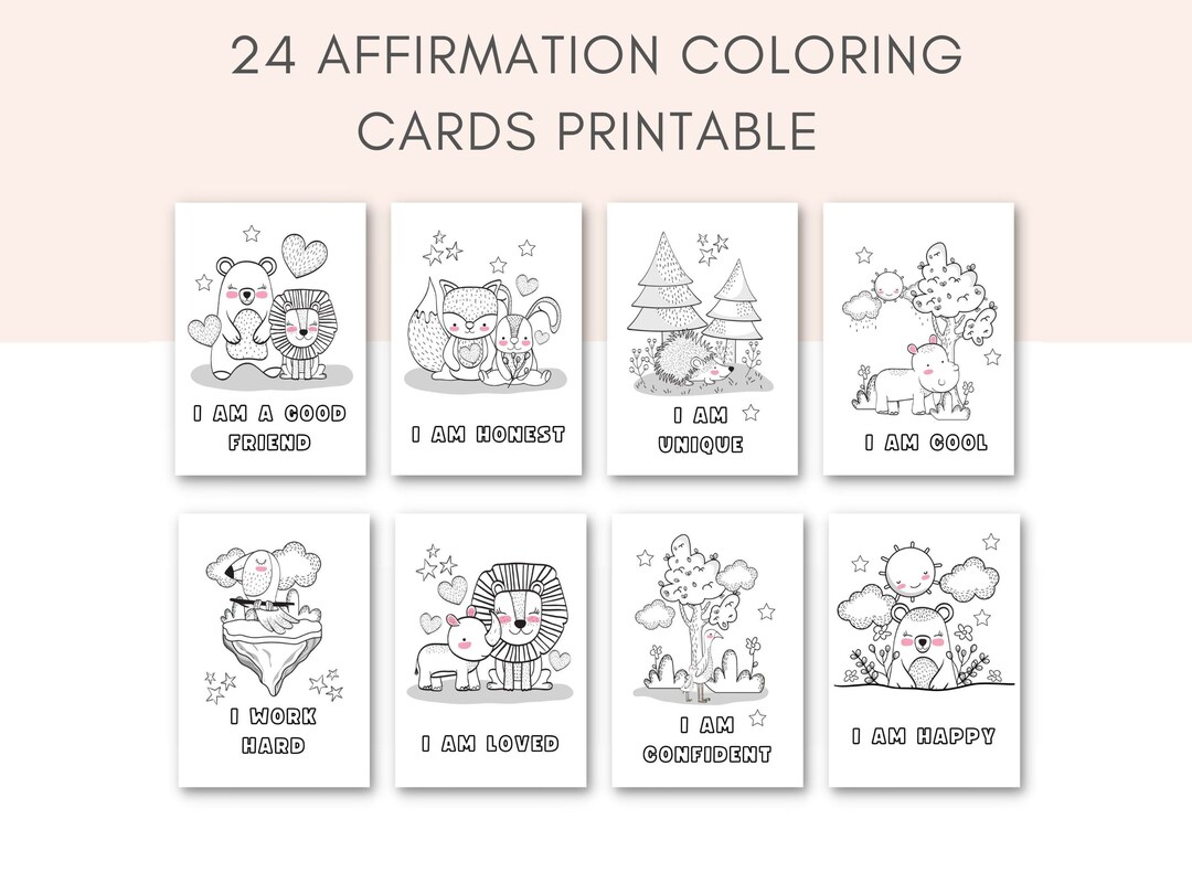 Affirmation Coloring, Affirmation Cards for Kids Printable, Mindfulness ...