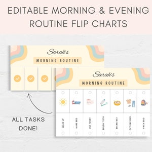Editable Routine Flip Chart, Kids Routine, Daily Routine Chart, Daily ...