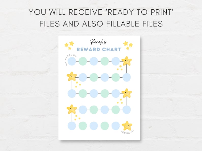 Reward Chart Printable, Kids Reward Chart, Sticker Chart, Toddler ...