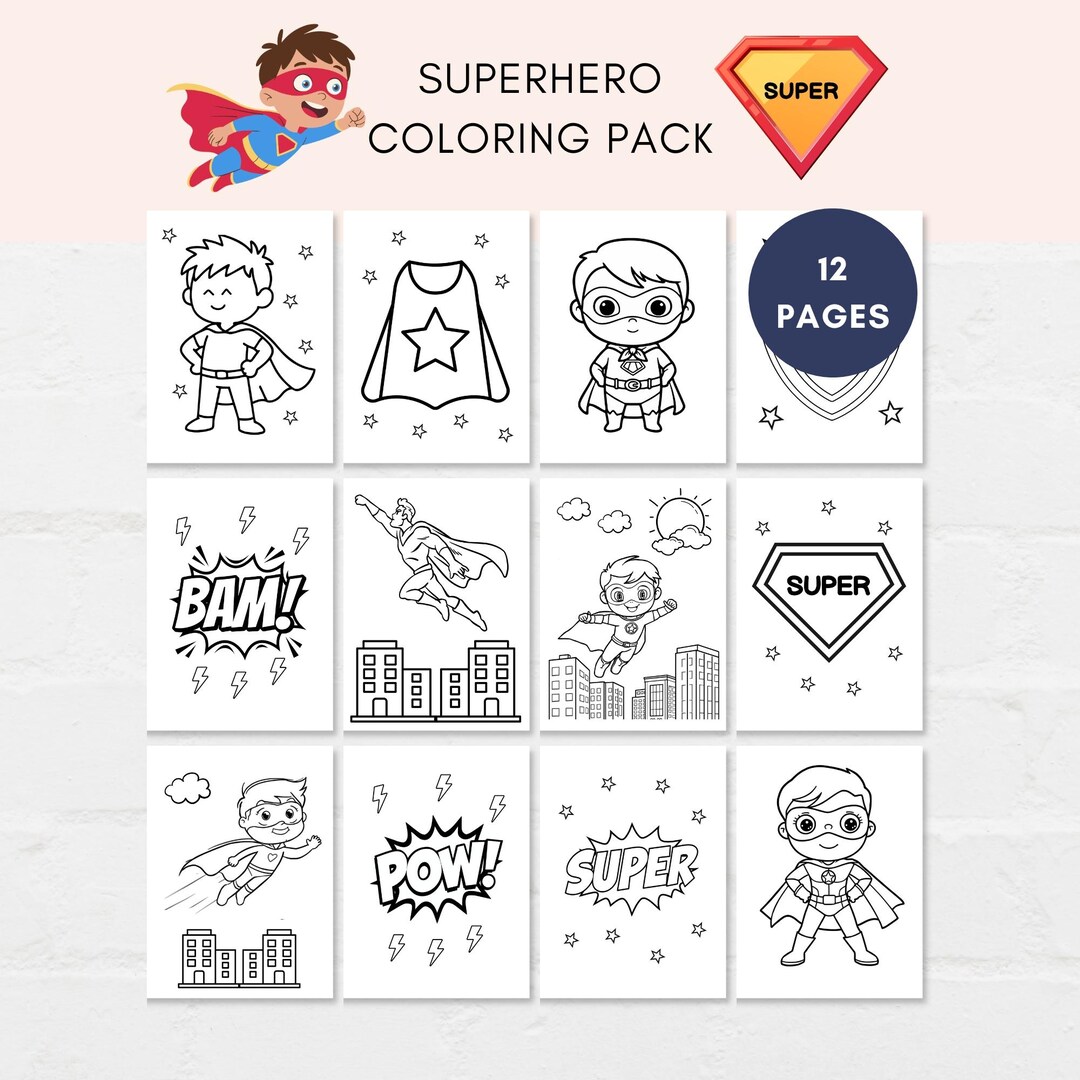 Superhero Coloring Pages, Superhero Coloring Sheets, Superhero Birthday ...