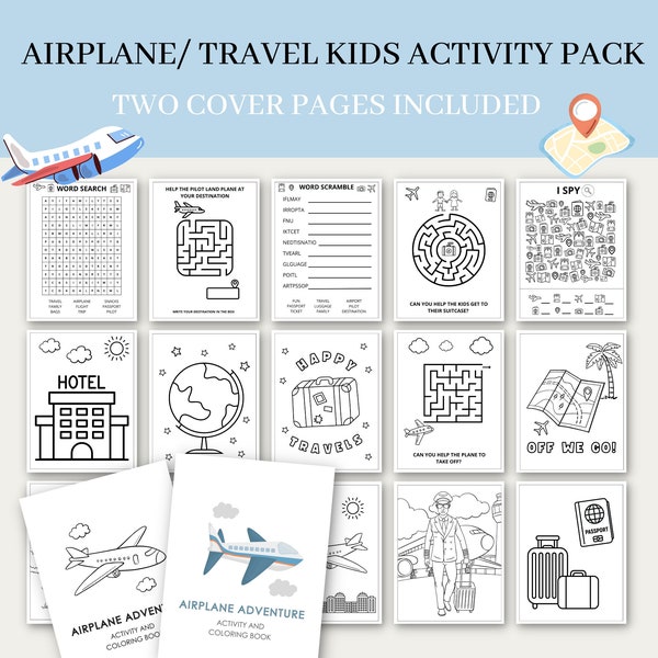 Airplane Travel Activity Kit - Etsy