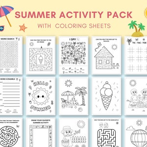 KIDS ACTIVITY PACK, Seasons Activity Pack, Kids Activity Printable ...