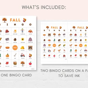 Fall Bingo Printable, Fall Bingo Game, Kids Fall Activity, Fall Bingo ...