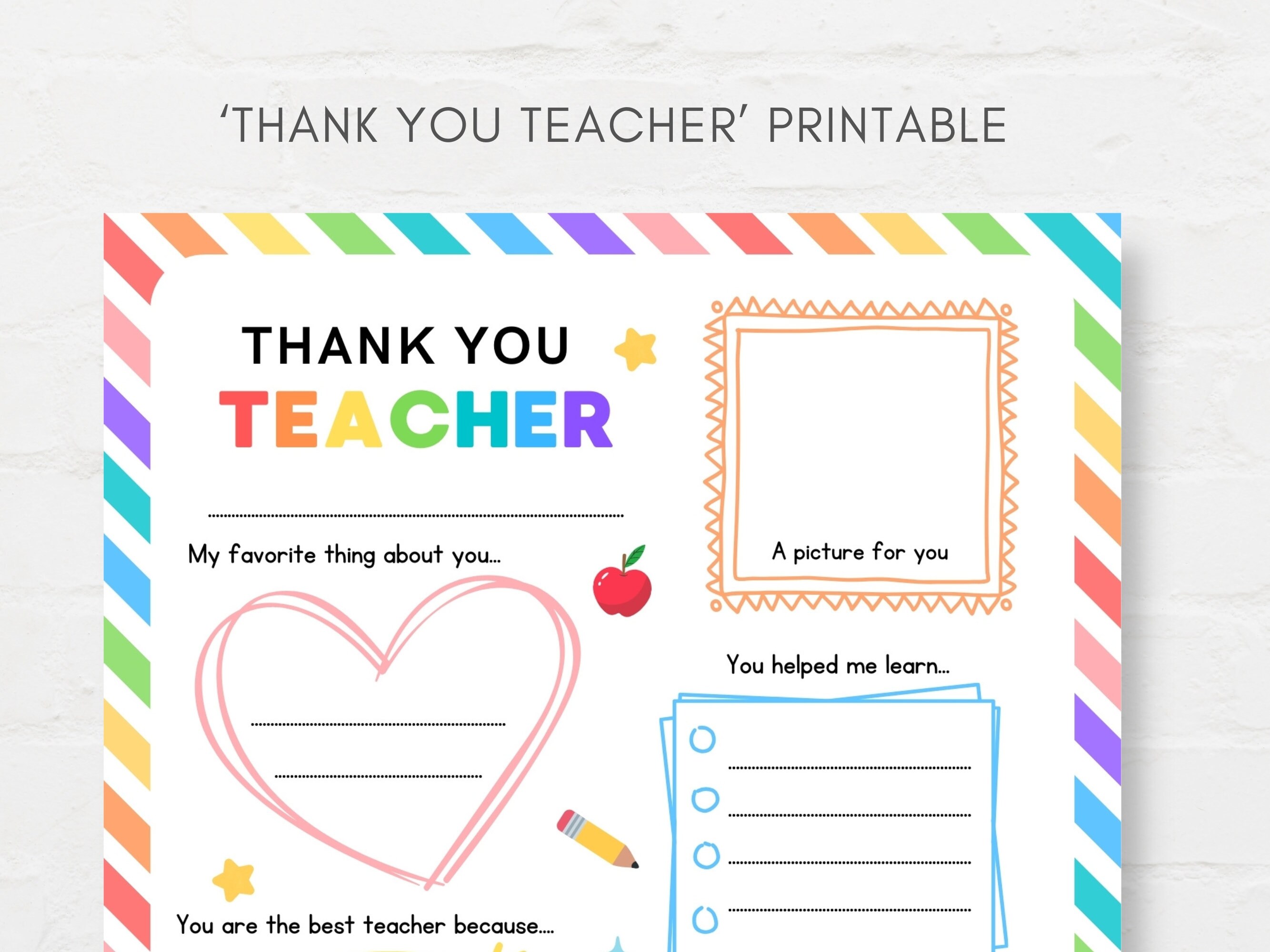 Teacher Appreciation Printable, Teacher Appreciation, Teacher Printable ...