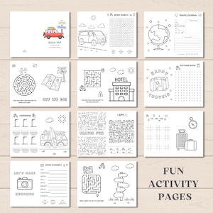 Road Trip Activity Pack, Kids Activities, Road Trip Game, Printable ...