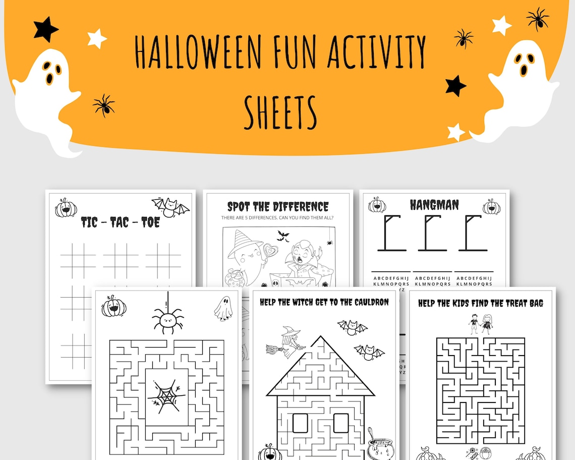 Halloween Activity Printable Halloween Coloring Halloween - Etsy