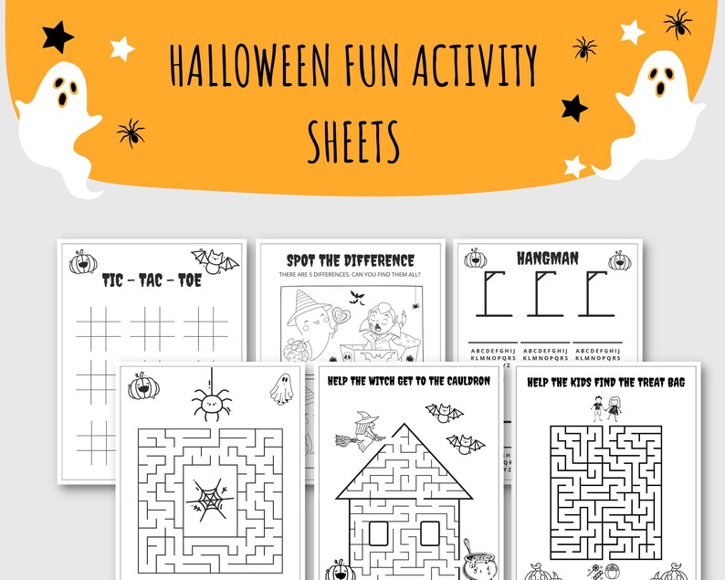 Halloween Activity Printable Halloween Coloring Halloween - Etsy