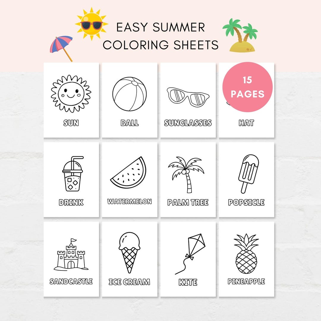 Easy Summer Coloring, Summer Coloring, Summer Coloring Book, Summer ...