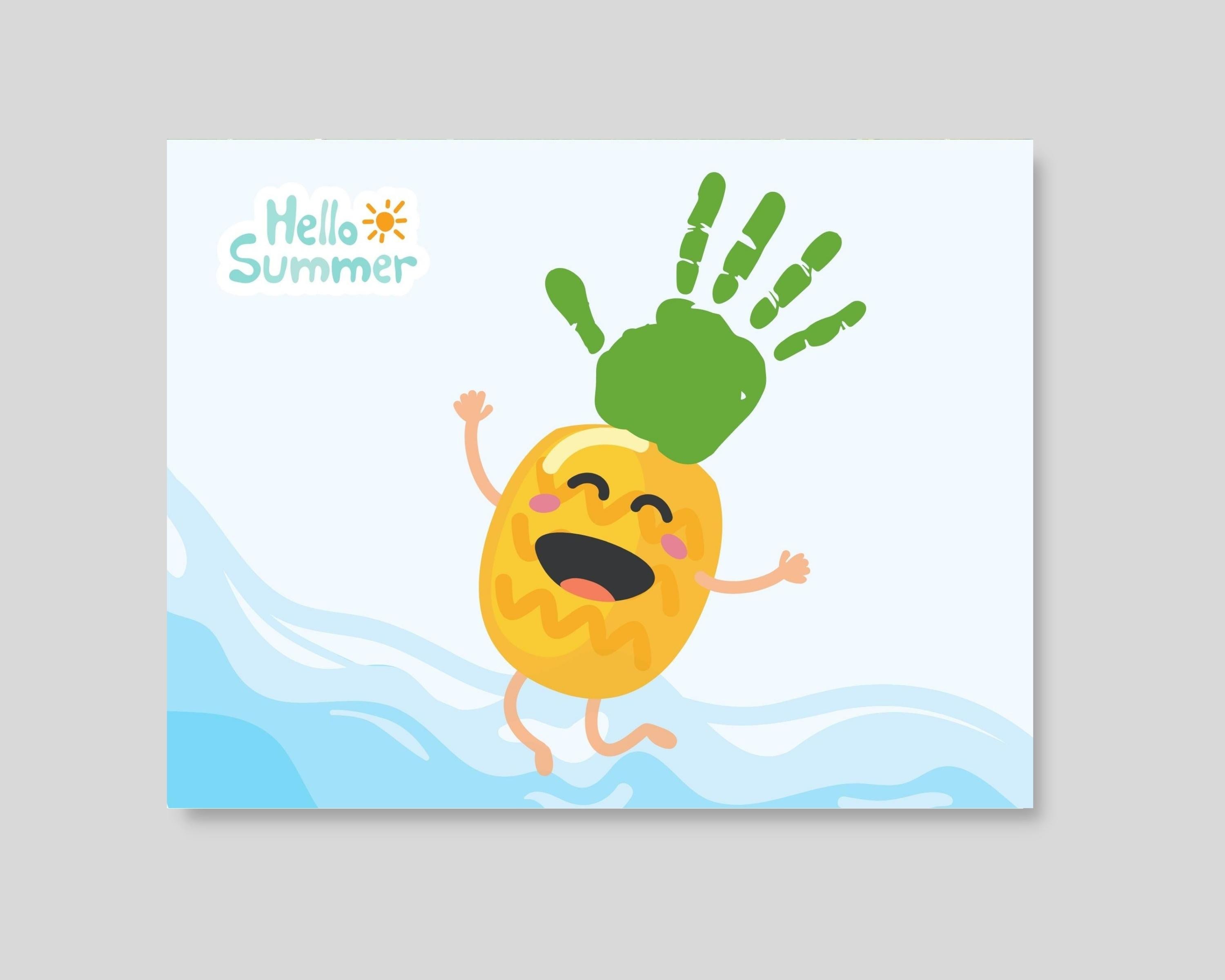 Summer Handprint Summer Craft Printable Summer Handprint - Etsy