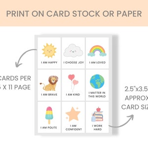 Affirmation Cards for Kids Printable Children's Positive - Etsy