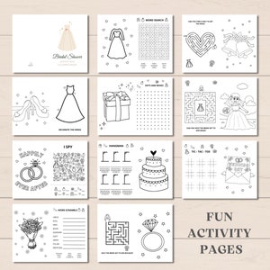 Bridal Shower Kids Activity Book, Bridal Shower Games, Bridal Shower ...