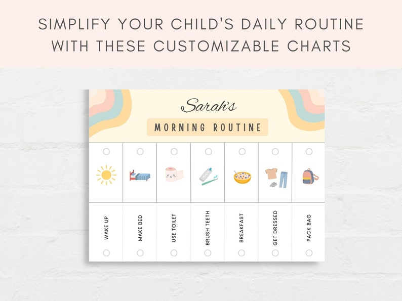 Routine Flip Chart, Morning Routine Chart, Bedtime Routine Chart, Kids ...