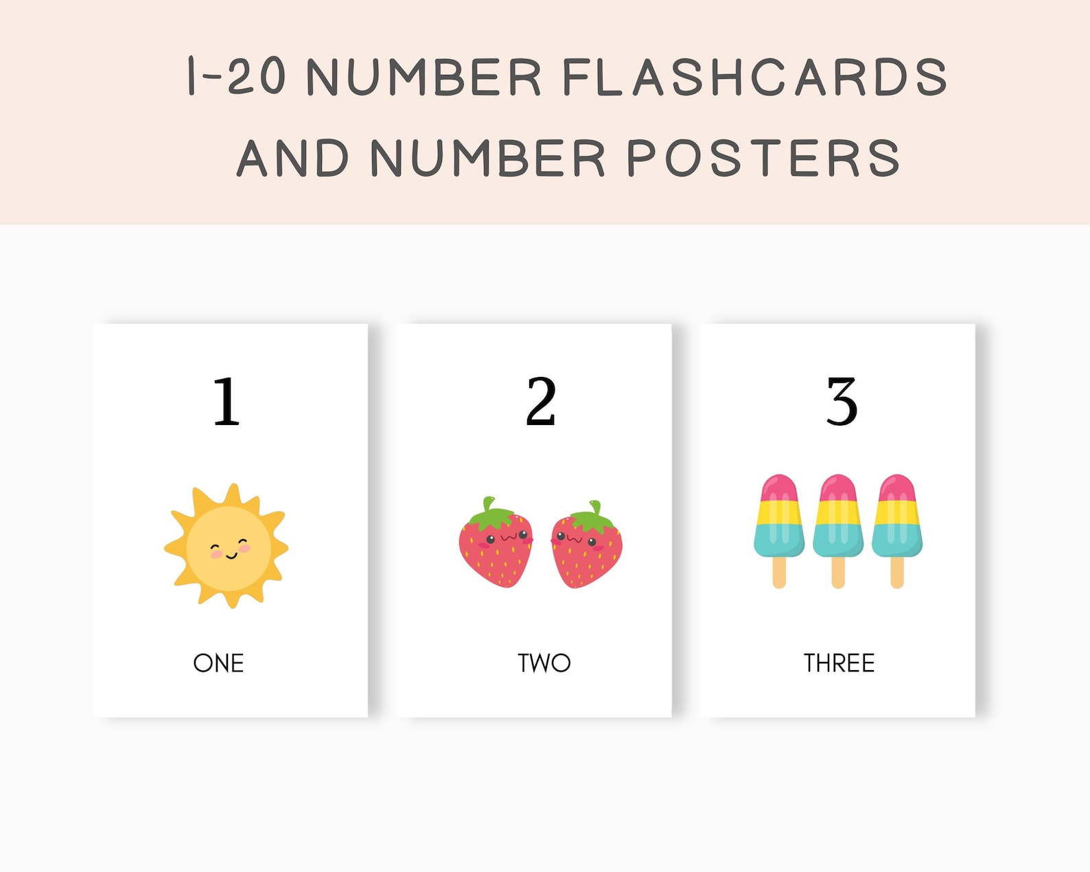 Number Flashcards, Counting Cards, Printable Number Flash Cards, Number ...