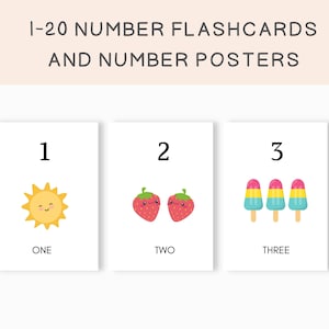 Number Flashcards, Counting Cards, Printable Number Flash Cards, Number ...
