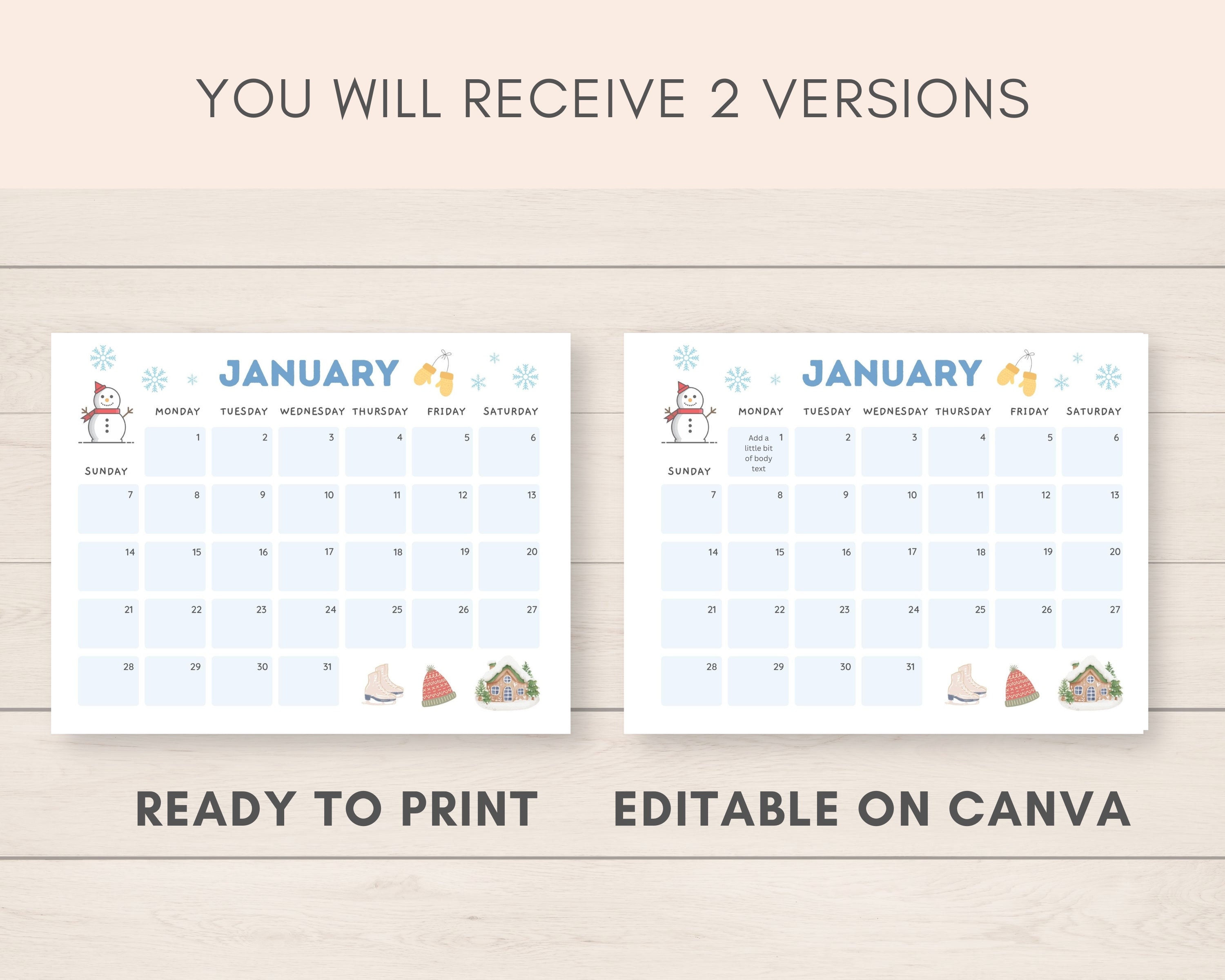 2023-2024 Calendar Printable, Printable Calendar, 2023 Calendar, 2024 ...