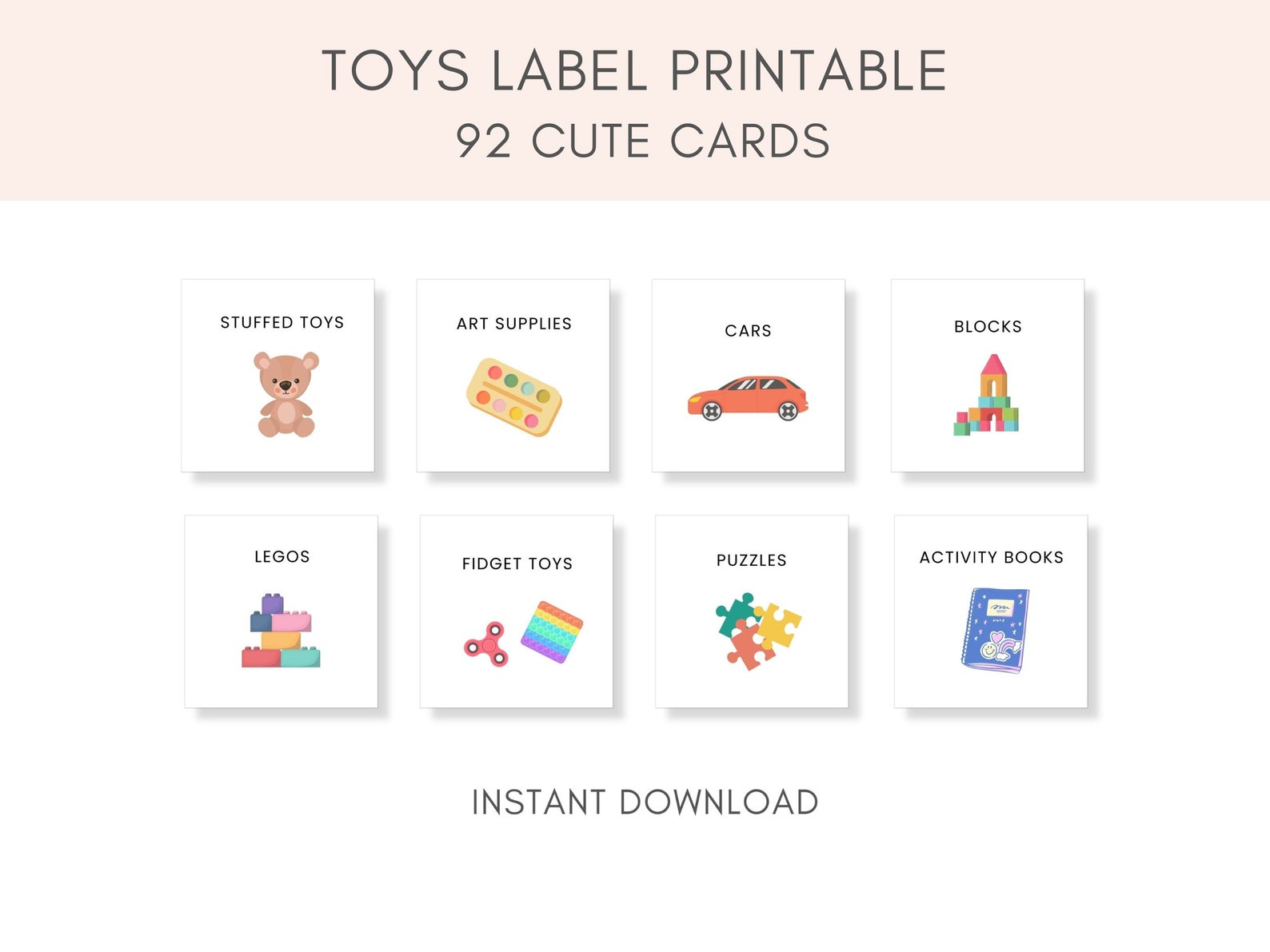 Toy Labels Printable, Toy Organization, Toy Storage, Organization ...