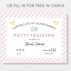 Potty Chart Printable, Potty Training Chart, Potty Certificate, Potty ...