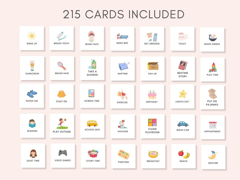 Kids Daily Routine Cards, Routine Chart for Kids, Morning Routine ...
