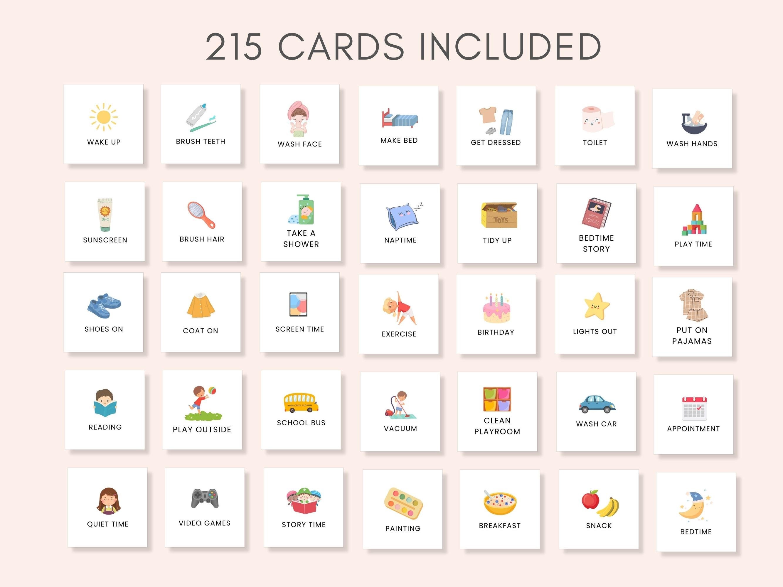 Kids Daily Routine Cards, Routine Chart for Kids, Morning Routine ...