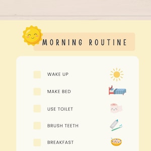 Morning Routine Chart, Editable Routine Charts, Evening Routine Chart, Daily Routine, Routine ...